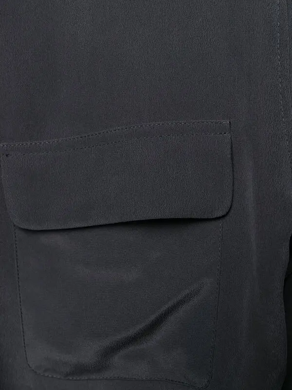 Equipment Signature Slim-fit Silk Shirt - Black