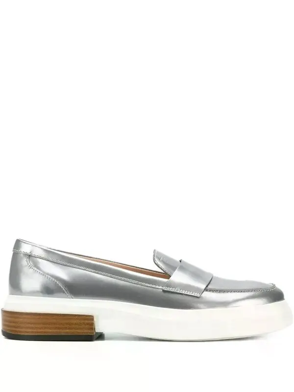 TOD'S 40mm Leather Loafers - Silver