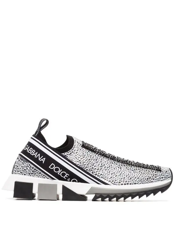 Dolce & Gabbana Sorrento Embellished Slip-on Sneakers - White