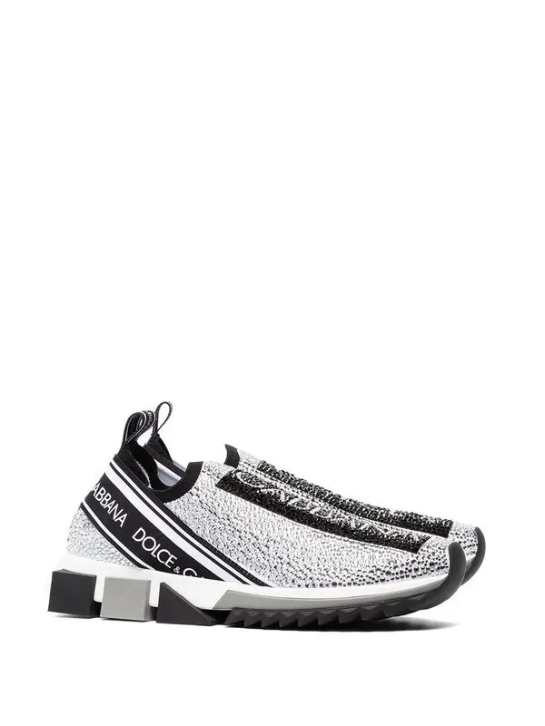 Dolce & Gabbana Sorrento Embellished Slip-on Sneakers - White