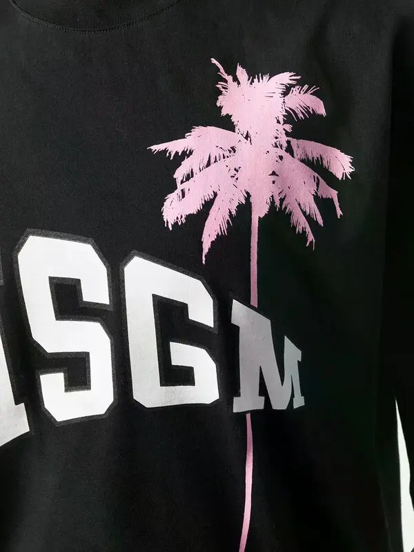 MSGM Logo Palm Tree T-shirt