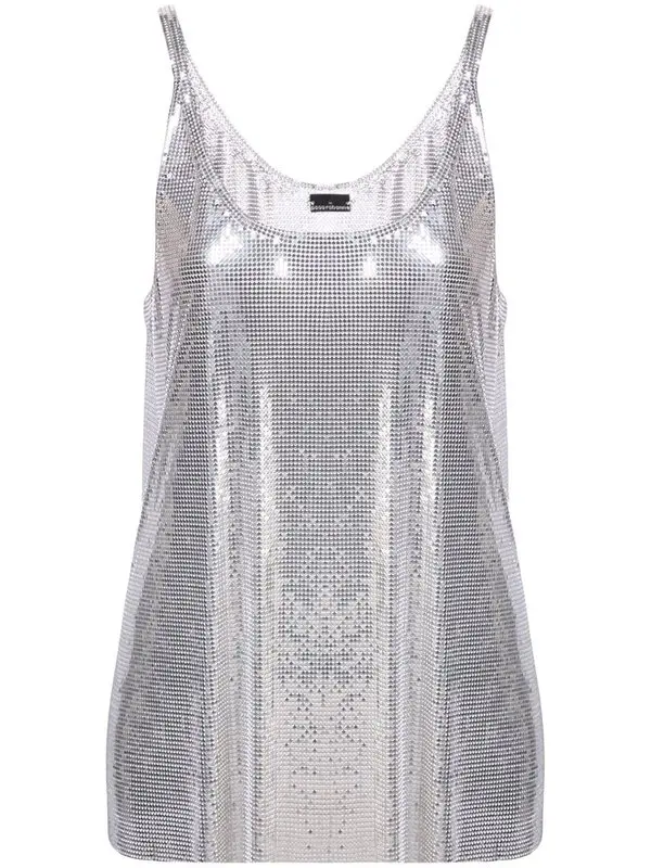 Rabanne Metallic Mesh Tank - Silver