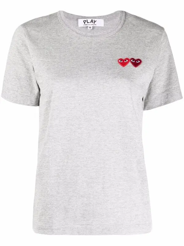 Play Comme Des Garcon Double Heart Logo T-shirt