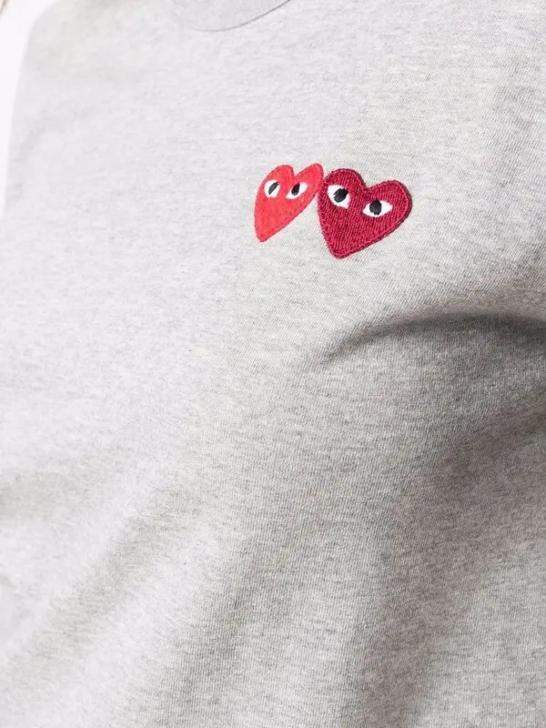 Play Comme Des Garcon Double Heart Logo T-shirt