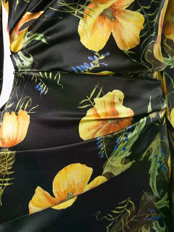 Philipp Plein Floral Printed Wrap Dress