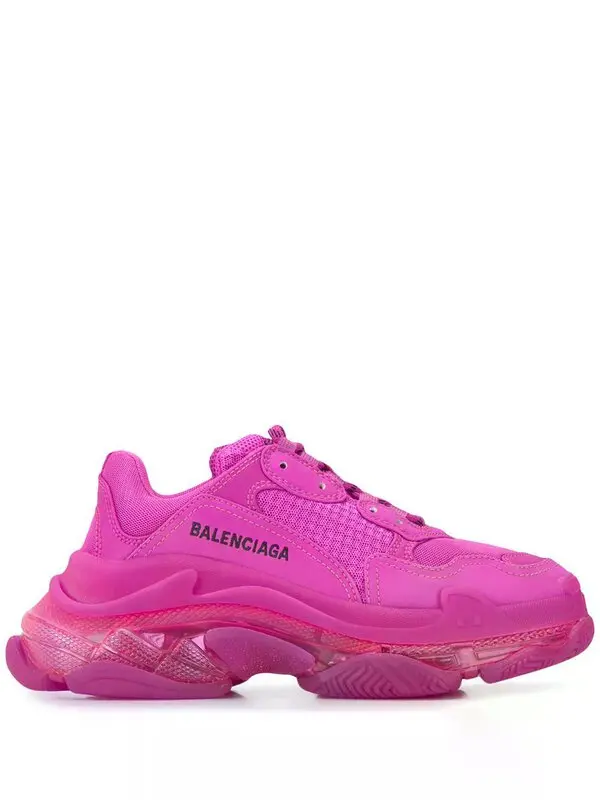 Balenciaga Triple S Clear Sole Sneakers - Pink