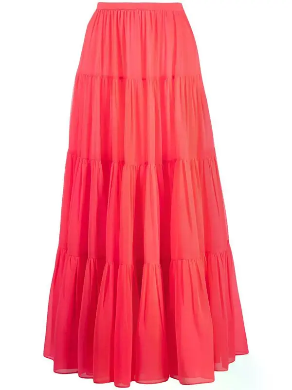 Valentino Garavani Long Tiered Skirt - Pink