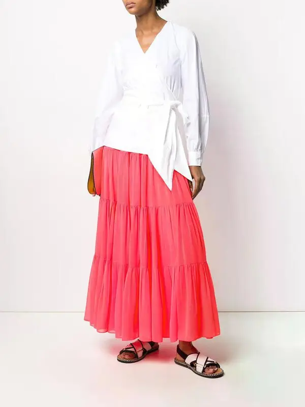 Valentino Garavani Long Tiered Skirt - Pink