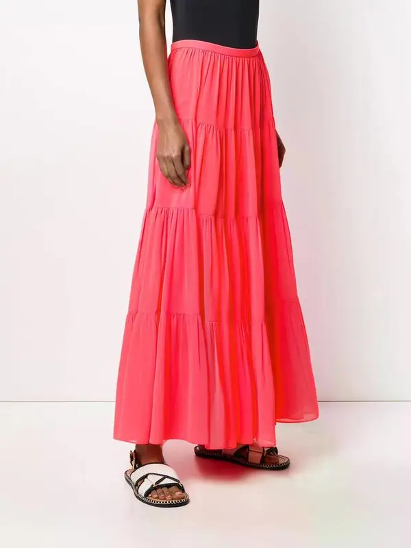 Valentino Garavani Long Tiered Skirt - Pink