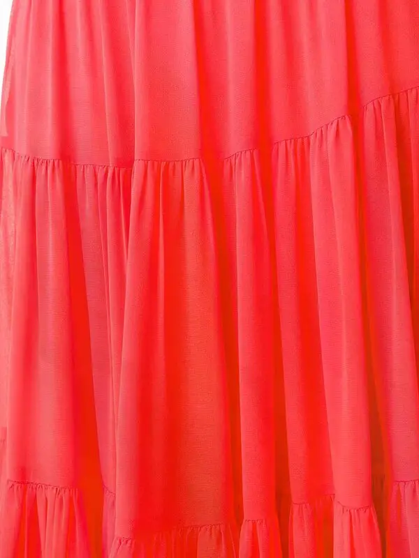 Valentino Garavani Long Tiered Skirt - Pink