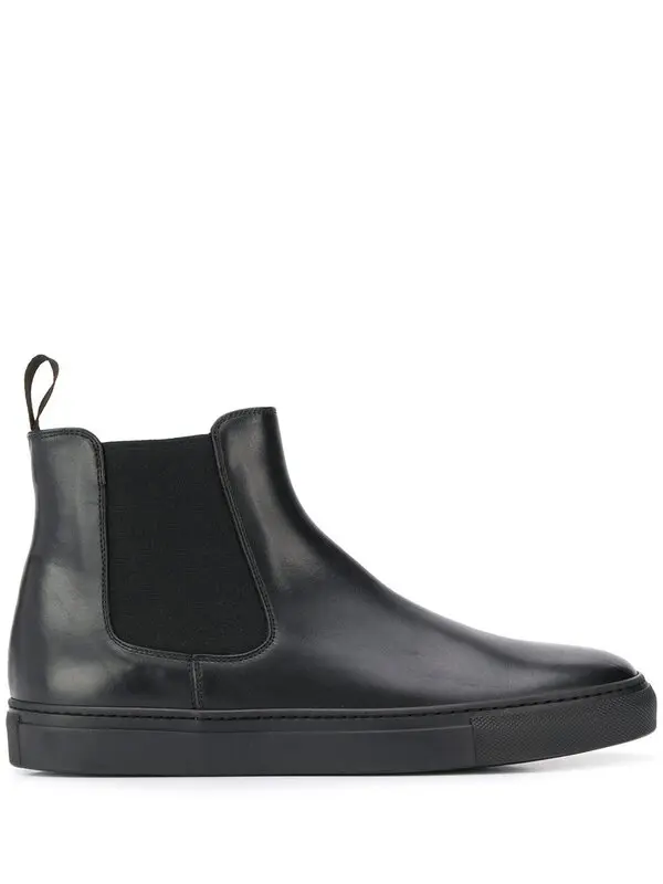 SCAROSSO Tommaso Leather Chelsea Boots - Black