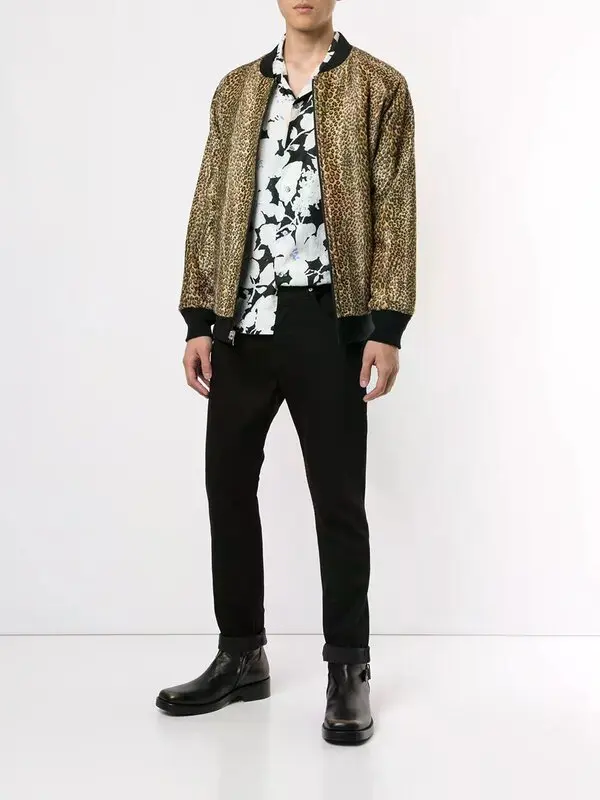 Needles Leopard-print Velour Bomber Jacket