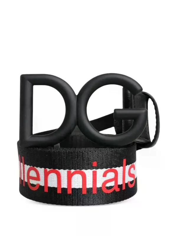 Dolce & Gabbana And Red #dg Millennials Logo Buckle Belt