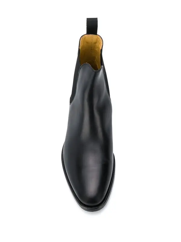 SCAROSSO Leather Chelsea Boots - Black