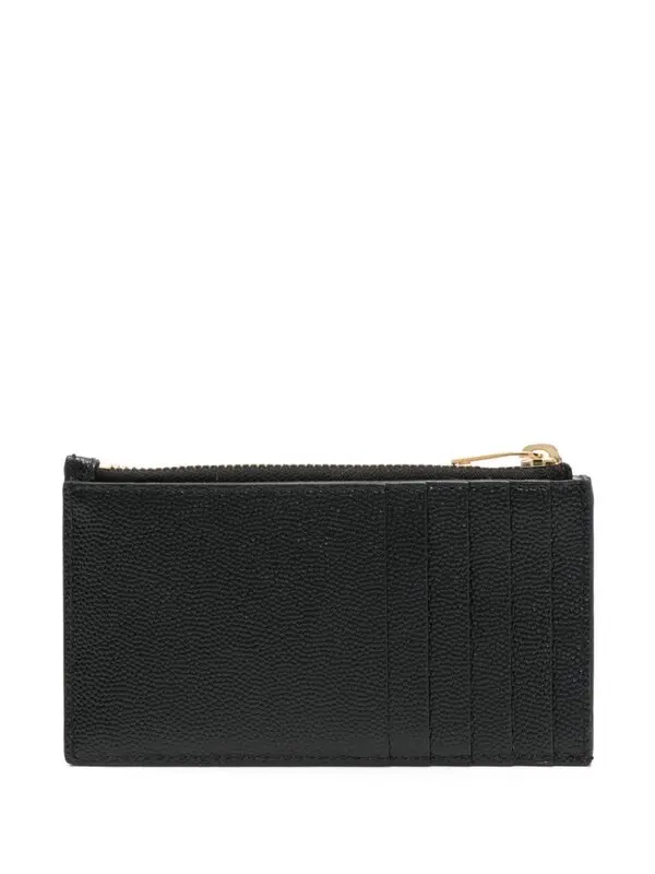 Saint Laurent Cassandre Leather Card Holder - Black