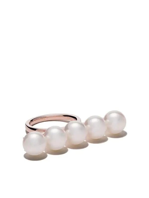 TASAKI 18kt Rose Gold Balance Signature Ring - Pink