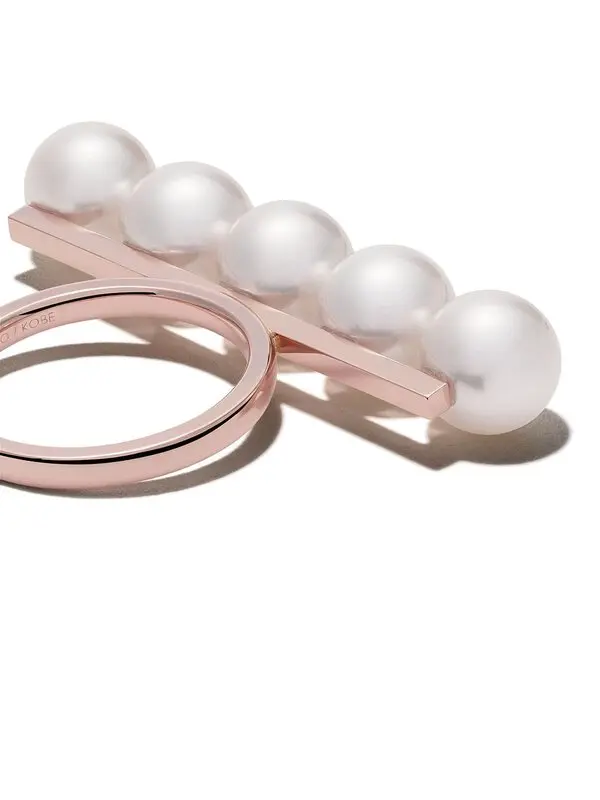 TASAKI 18kt Rose Gold Balance Signature Ring - Pink