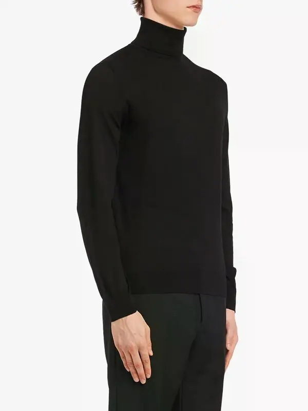 Prada Roll-neck Wool Jumper - Black