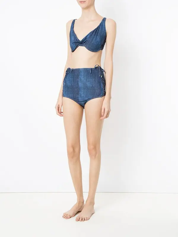 AMIR SLAMA High-waisted Denim Bikini Set