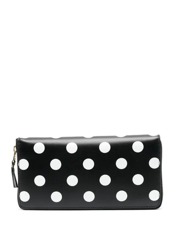Comme Des Garçons Polka-dot Continental Wallet - Black