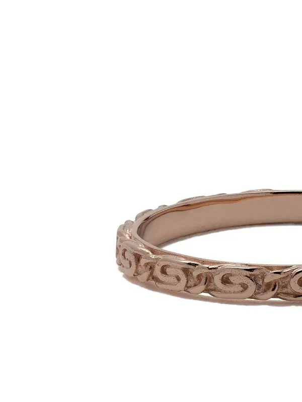 WOUTERS & HENDRIX 18kt Rose Gold Snail Diamond Chain Ring - Pink