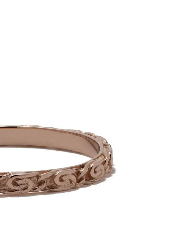 WOUTERS & HENDRIX 18kt Rose Gold Snail Diamond Chain Ring - Pink