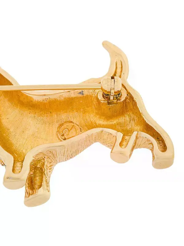 SUSAN CAPLAN Swarovski Crystal Dog Brooch