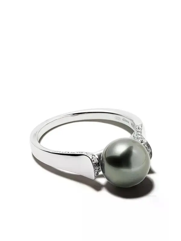 Yoko London 18kt White Gold Tahitian Pearl And Diamond Ring