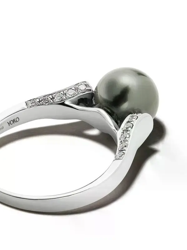 Yoko London 18kt White Gold Tahitian Pearl And Diamond Ring