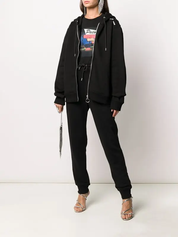 Rabanne Logo Shoulder Zip-up Cardigan