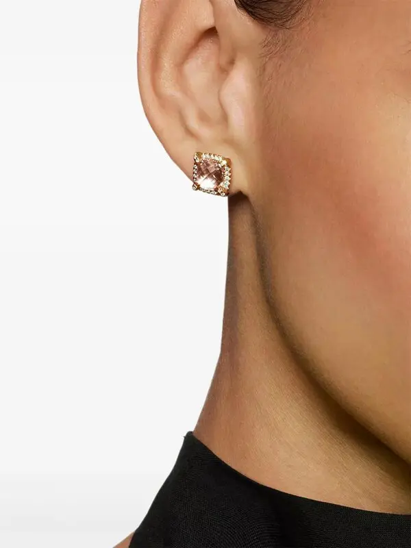 David Yurman 18kt Rose Gold Chatelaine Morganite And Diamond Stud Earrings - Pink