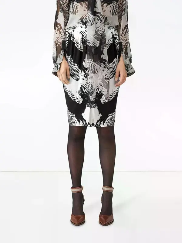Burberry Abstract Deer Print Skirt