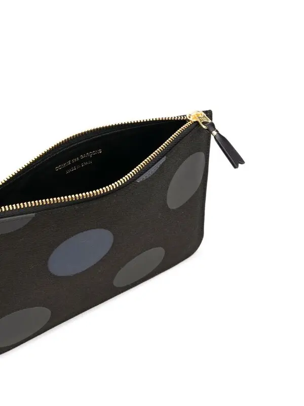 Comme Des Garçons Polka Dot Printed Wallet - Black