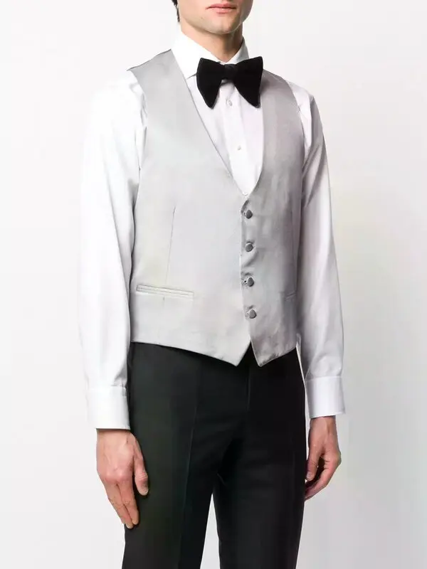 DELL'OGLIO Single-breasted Tailored Waistcoat - Grey