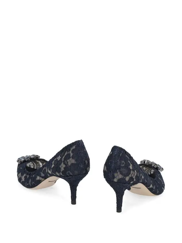 Dolce & Gabbana Lace Detailed Heeled Pumps - Blue
