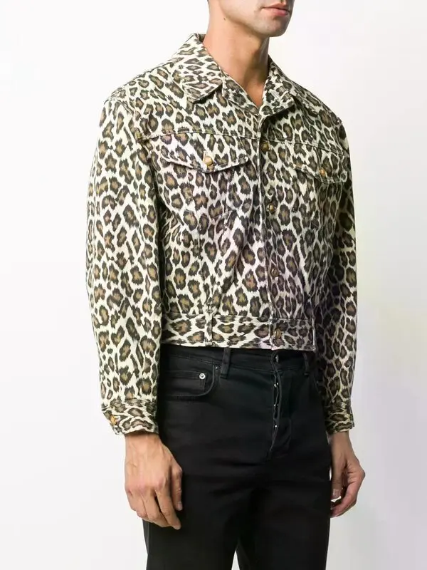 JEAN PAUL GAULTIER Leopard Print Cropped Jacket - Yellow