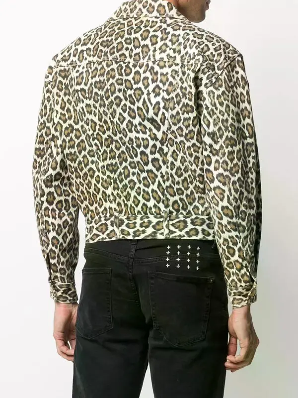 JEAN PAUL GAULTIER Leopard Print Cropped Jacket - Yellow