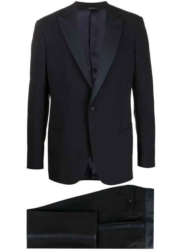 Giorgio Armani Single-breasted Wool Suit - Blue