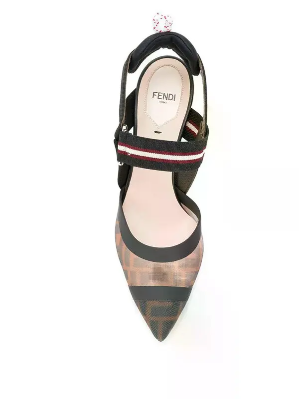 Fendi 85mm Colibrì Ff-motif Slingback Pumps