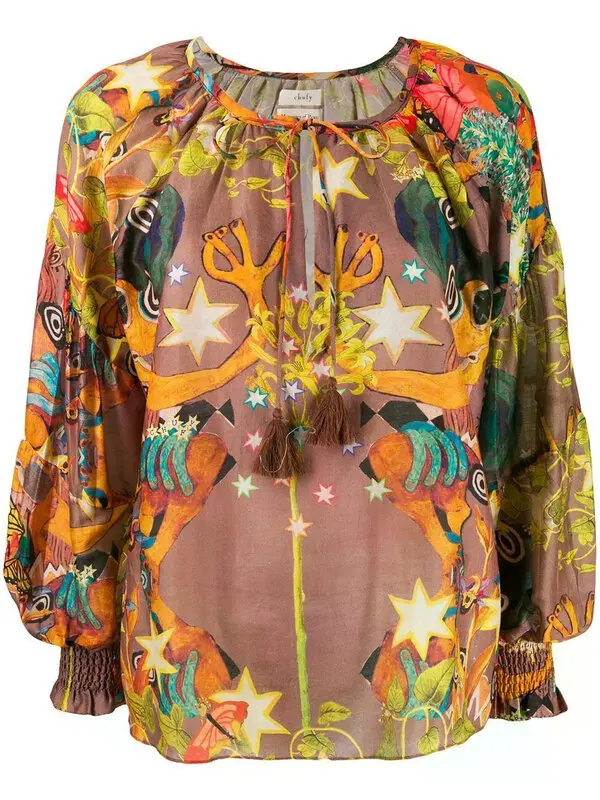 Chufy Oversized Abstract Print Blouse