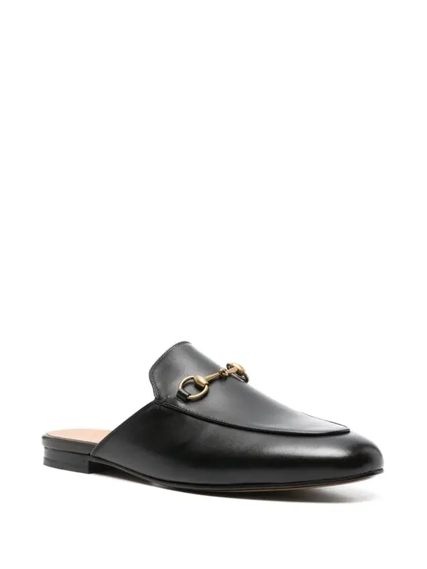Gucci Princetown Leather Mules With Horsebit Detail - Black