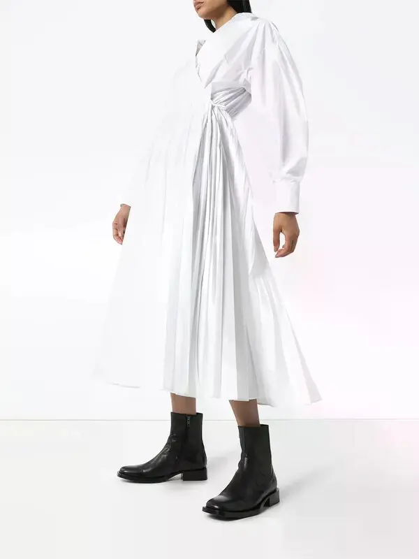 Valentino Garavani Wrap Pleated Shirt Dress