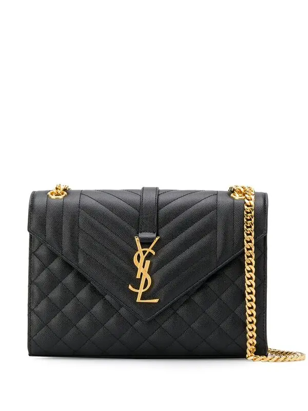 Saint Laurent Cassandra Quilted Shoulder Bag - Black