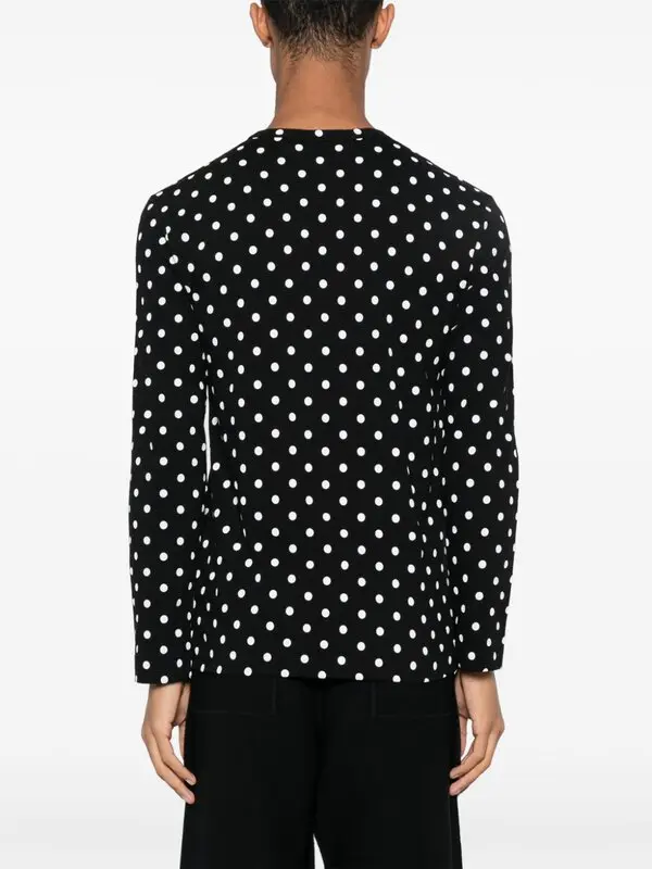 Play Comme Des Garcon Polka Dot Print T-shirt - Black