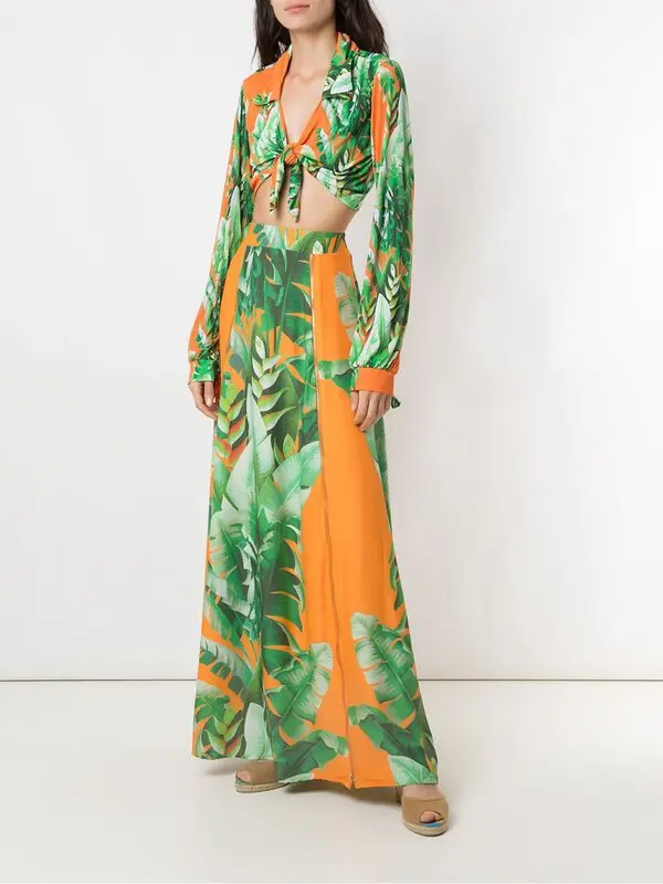 AMIR SLAMA Printed Maxi Skirt