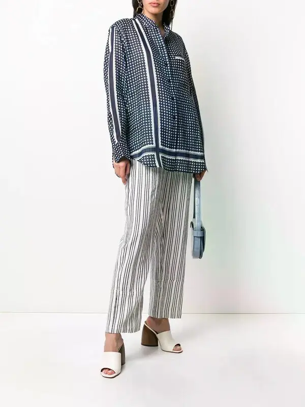 Sara Lanzi Geometric-print Long-sleeved Shirt