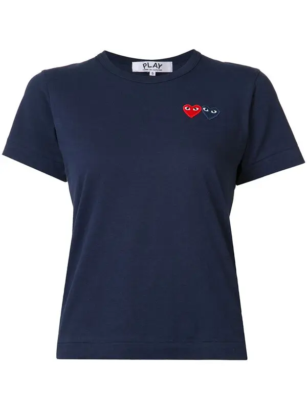 Play Comme Des Garcon Embroidered Heart T-shirt - Blue
