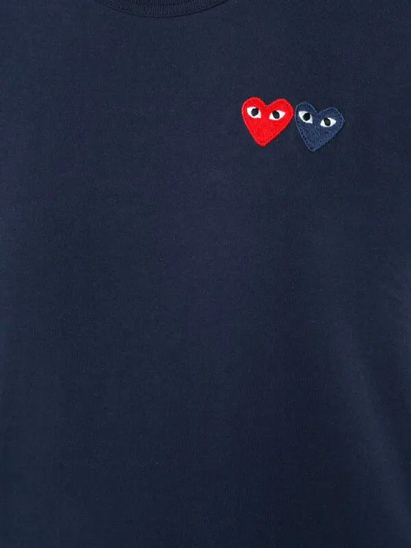 Play Comme Des Garcon Embroidered Heart T-shirt - Blue