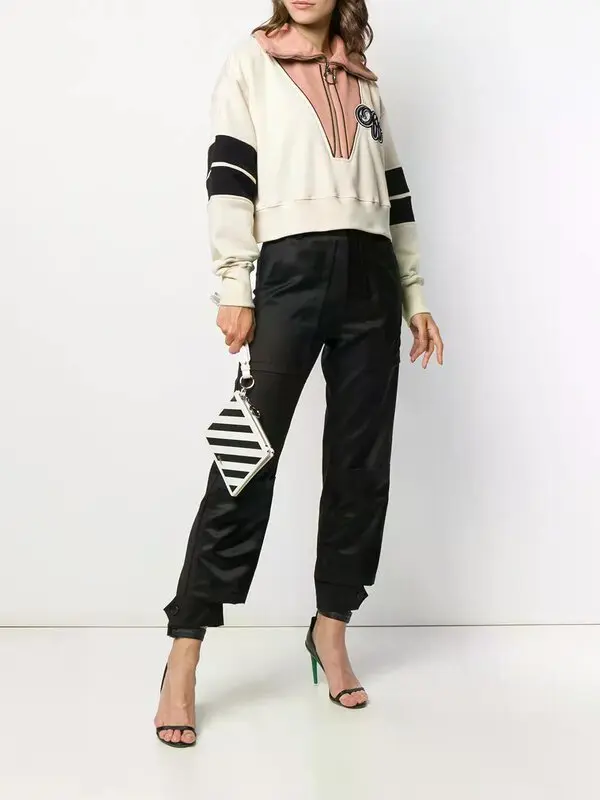 Off-White Diagonal Stripe Clutch