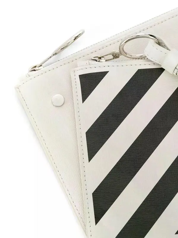 Off-White Diagonal Stripe Clutch